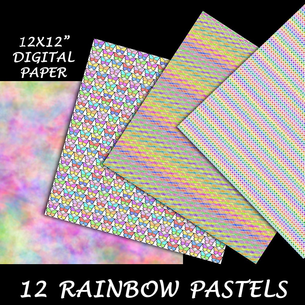 Pastel Rainbow Paper Set Fun Baby Nursery Prints Perfect for Teachers ...