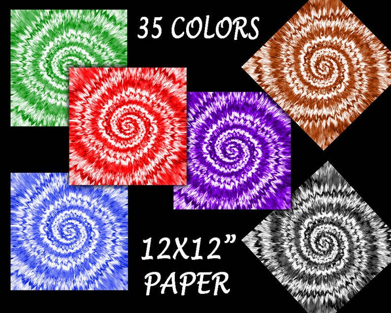 35 Tie Dye Digital Papers, Large Tiedye Paper, Fun Printable Tye-dye ...