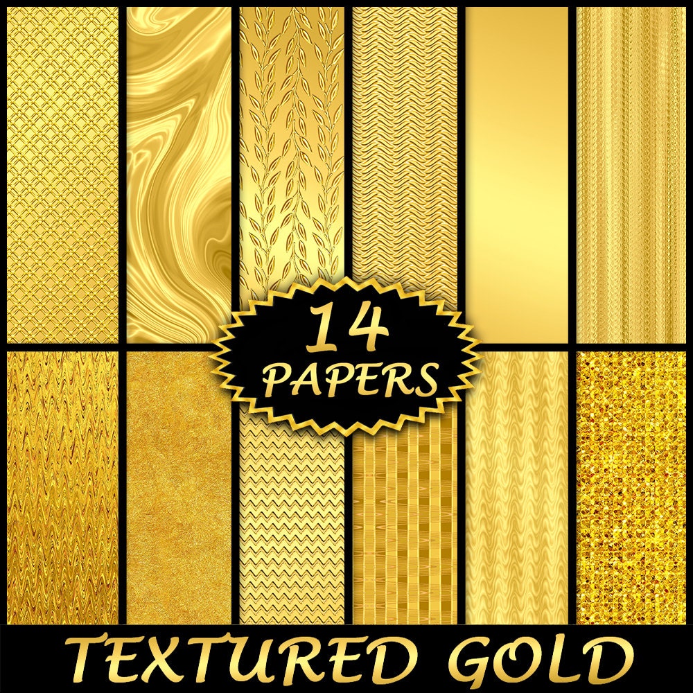 Gold Foil Backgrounds, Textured Gold Digital Paper, Gold Leaf Backdrops ...