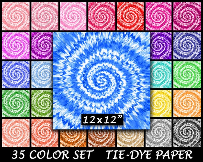 35 Tie Dye Digital Papers, Large Tiedye Paper, Fun Printable Tye-dye ...