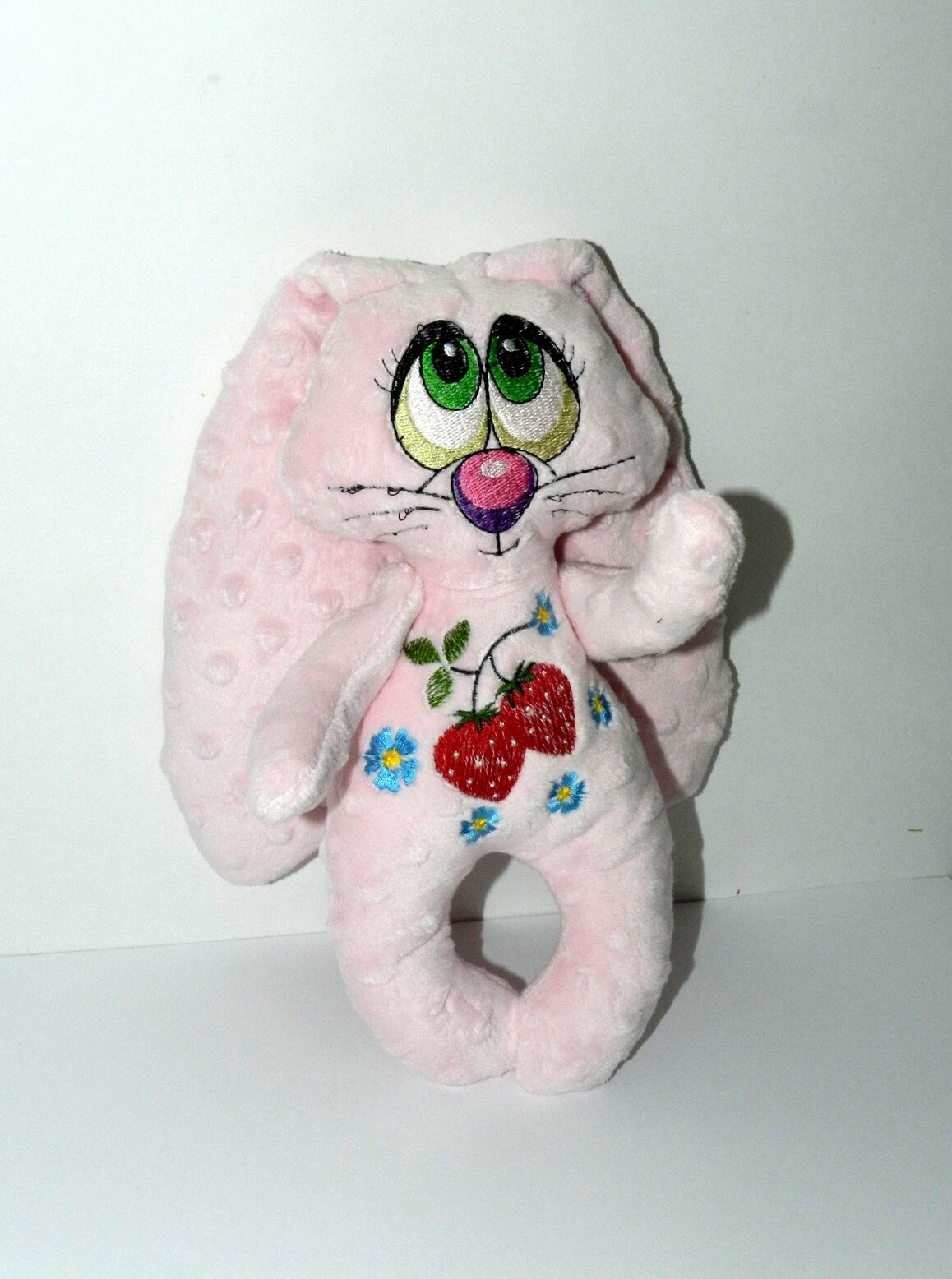 Pink Plushy Bunnyembroidery Bunny Can Be Personalized Bunny - Etsy
