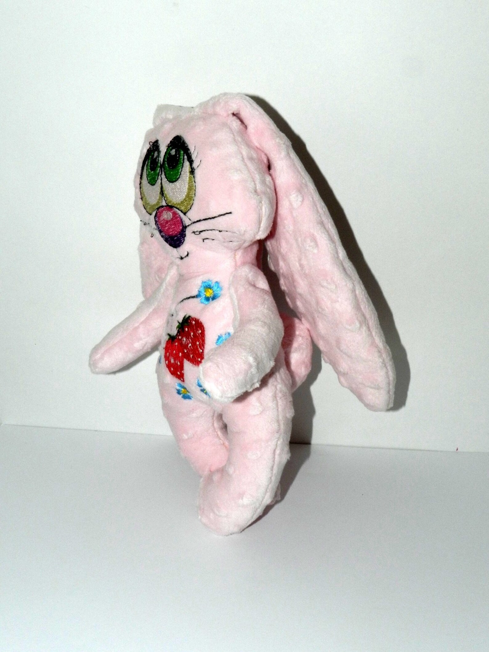 Pink Plushy Bunnyembroidery Bunny Can Be Personalized Bunny - Etsy