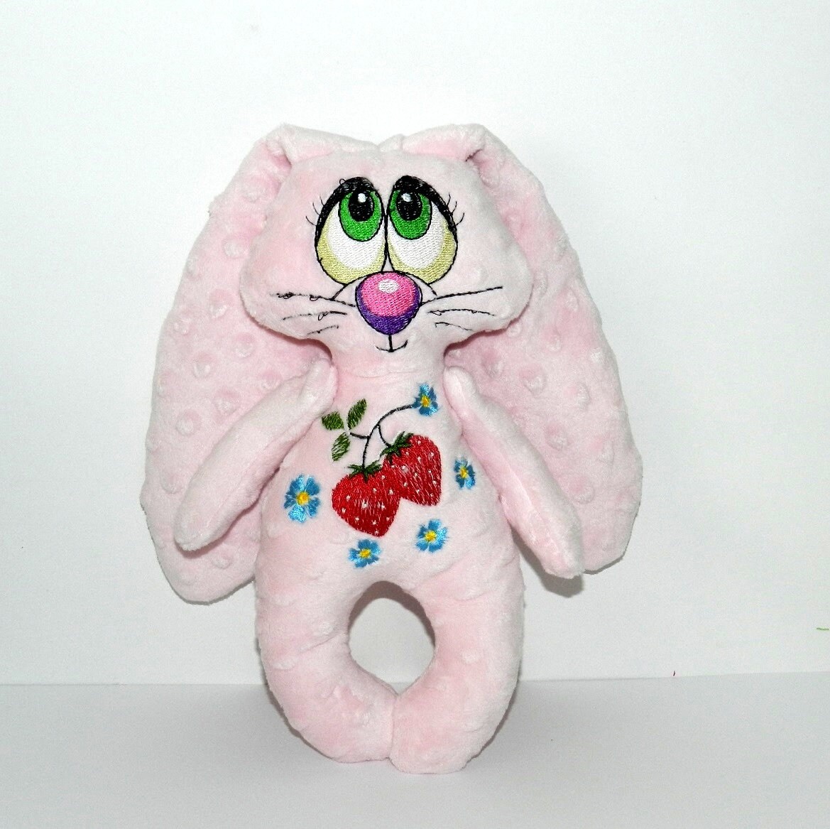 Pink Plushy Bunnyembroidery Bunny Can Be Personalized Bunny - Etsy