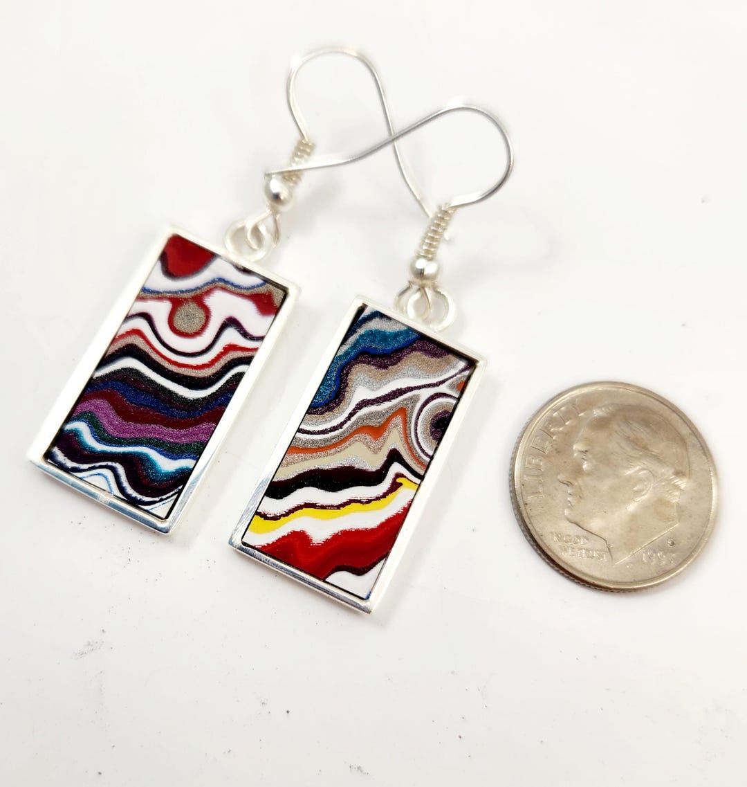 Fordite Earrings Elegant Colors and Flow /bridesmaid - Etsy