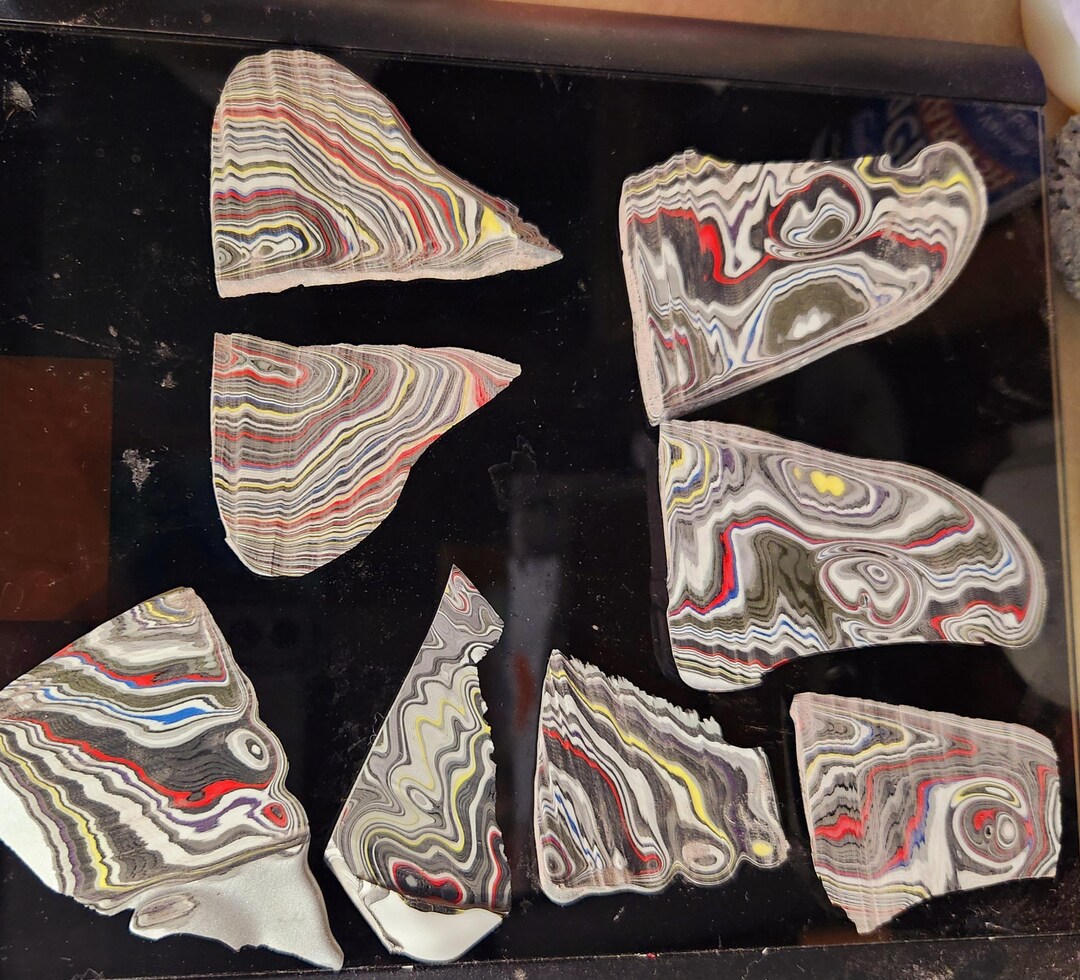 Fordite Mini Slabs/ 2 Sets of Mirror Slabs Included - Etsy