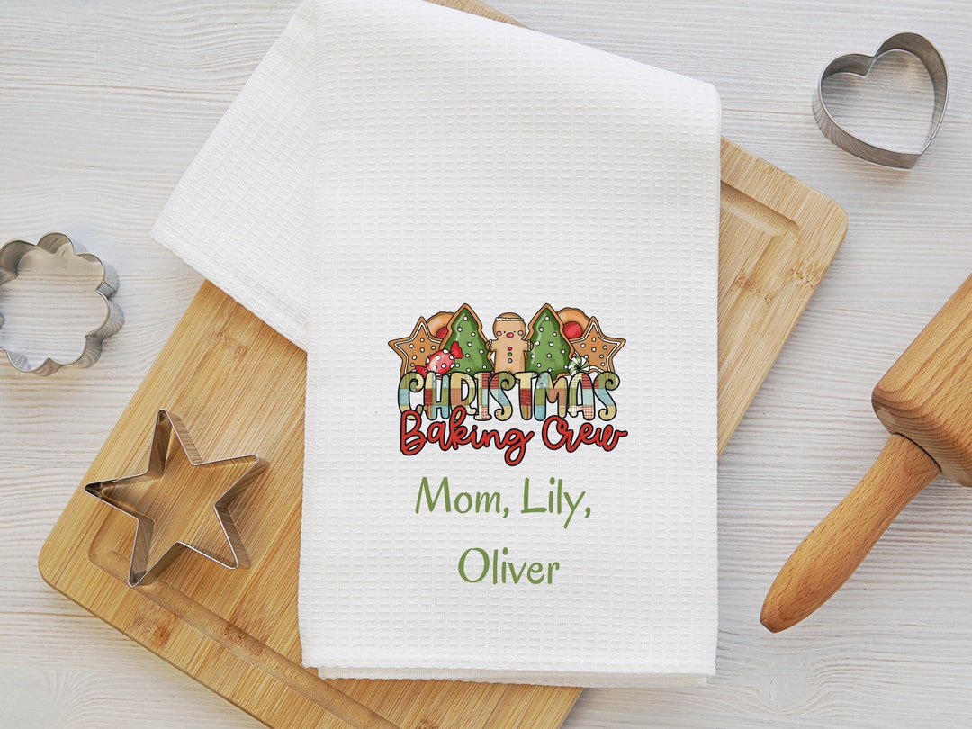 Personalized Tea Dish Towel, Baking Crew Custom Cookie Baking Towel ...