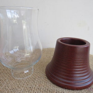 West German Scheurich Ceramic and Glass Candle or Tea Light Holder With ...