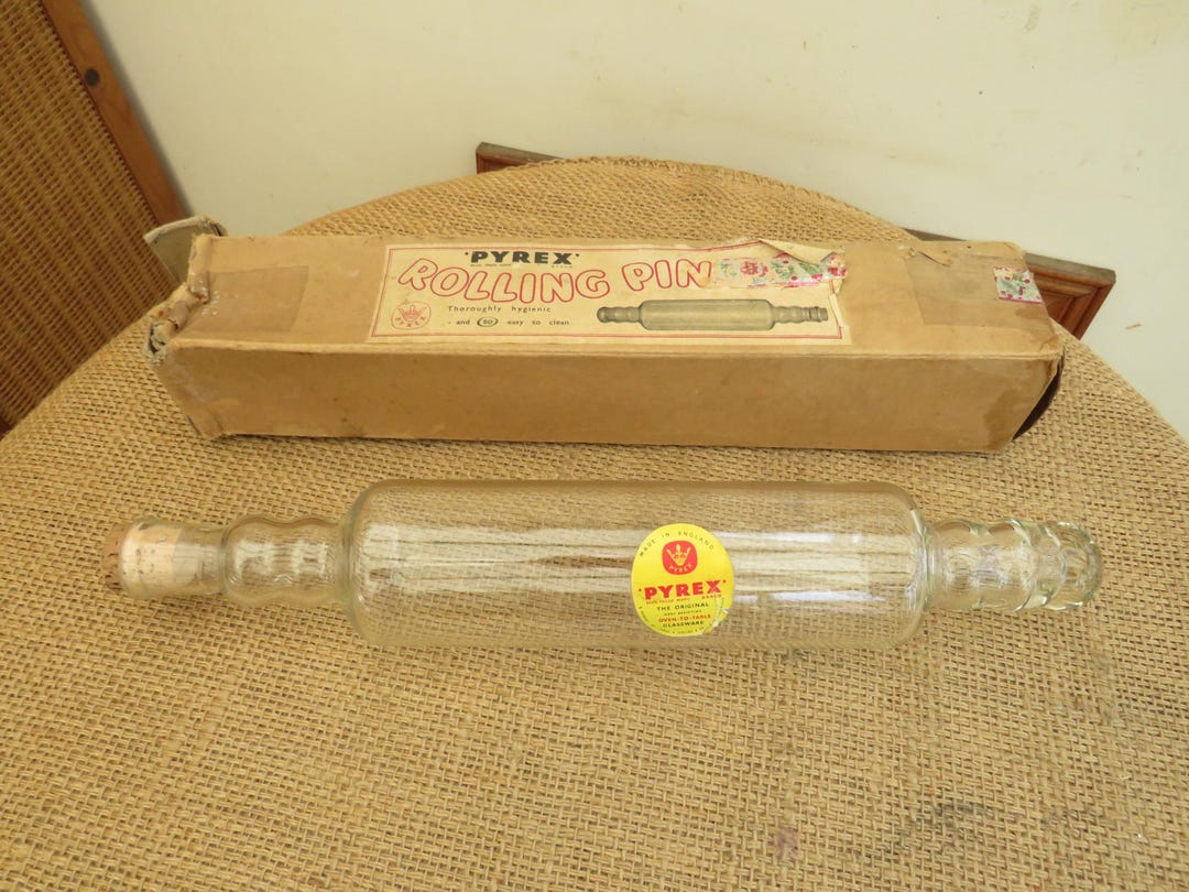 Vintage Circa 1950 Pyrex Glass Rolling Pin With Original Stopper and ...