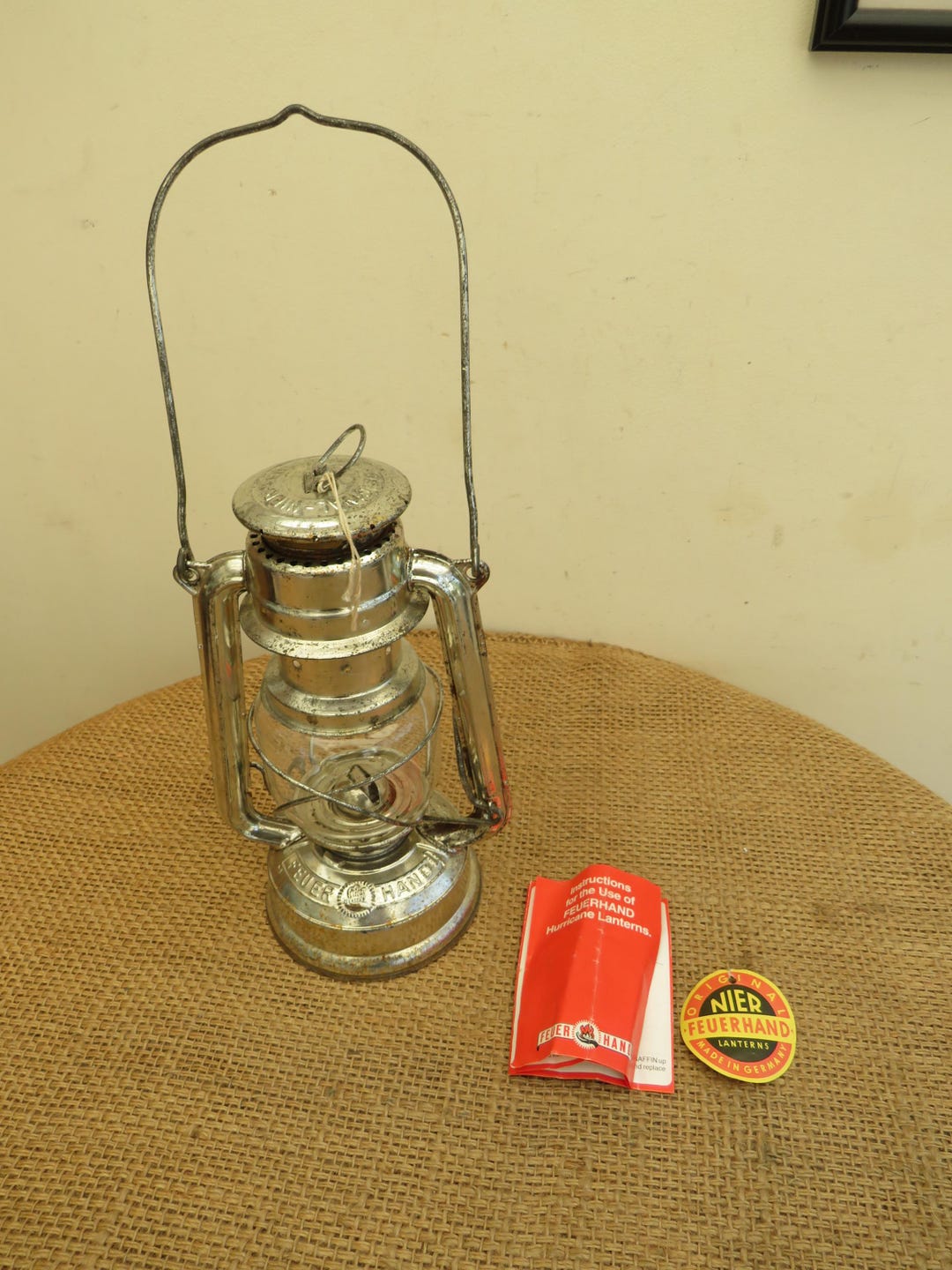 Vintage West German Feuer Hand Original 275 Baby Metal Hurricane Lamp ...