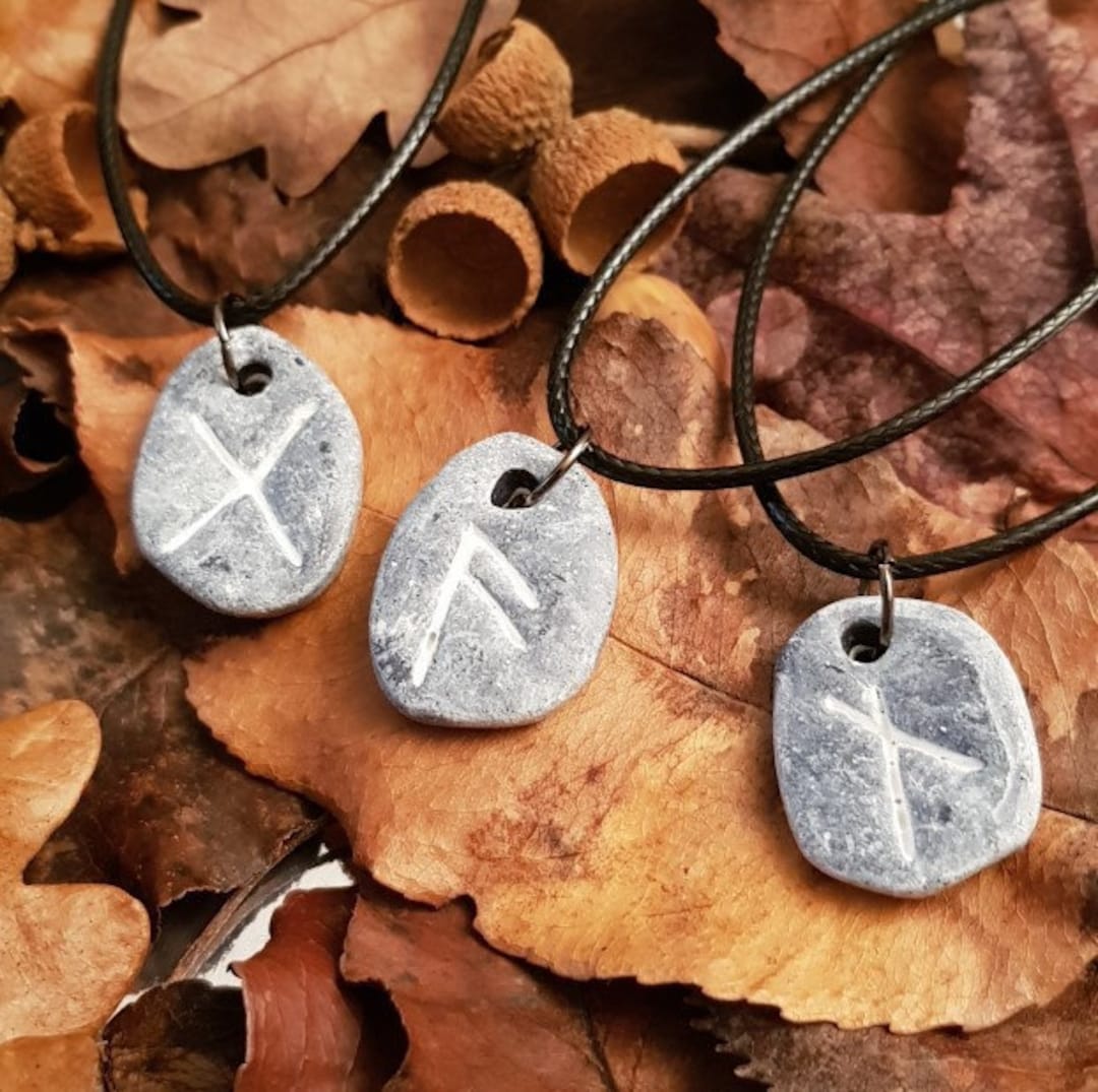 Futhark Pendant, GEBO, Nordic Rune Stone Effect, Polymer Clay, Fimo ...