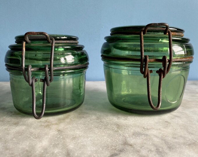 Two Vintage French Heavy, Dark Green Canning Jars - Etsy