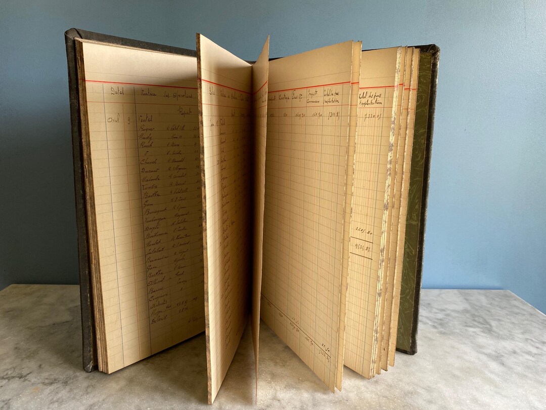 A Vintage French Wine Merchant's Ledger, Hand Written Ledger - Etsy