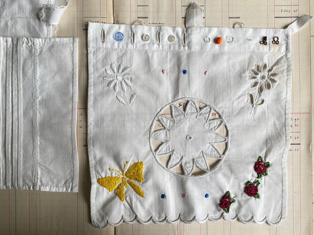 Vintage French Sewing Projects, Sewing Technique Samples, School Girl ...