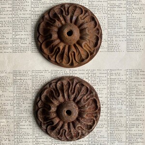 Two Vintage French Metal Roundels, Rusty Roundels, Architectural ...