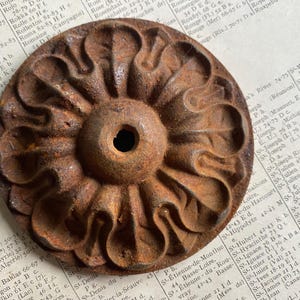 Two Vintage French Metal Roundels, Rusty Roundels, Architectural ...
