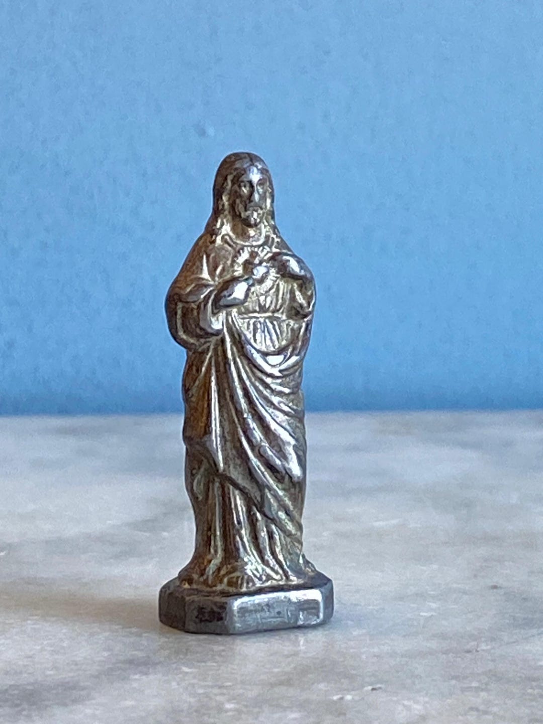 A Tiny Vintage French Pocket Saint, Sacred Heart, Jesus - Etsy
