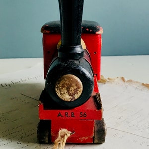 A Vintage French Wooden Toy Train, Red Wooden Train, SNCF Train, Pull ...