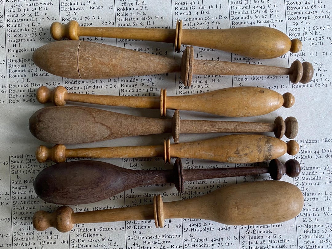 7 Vintage French Lace Making Bobbins, Turned Wooden Bobbins - Etsy