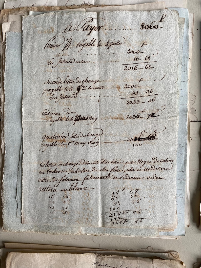 A Bundle of 15 Handwritten Papers From the 1800s - Etsy