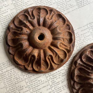 Two Vintage French Metal Roundels, Rusty Roundels, Architectural ...