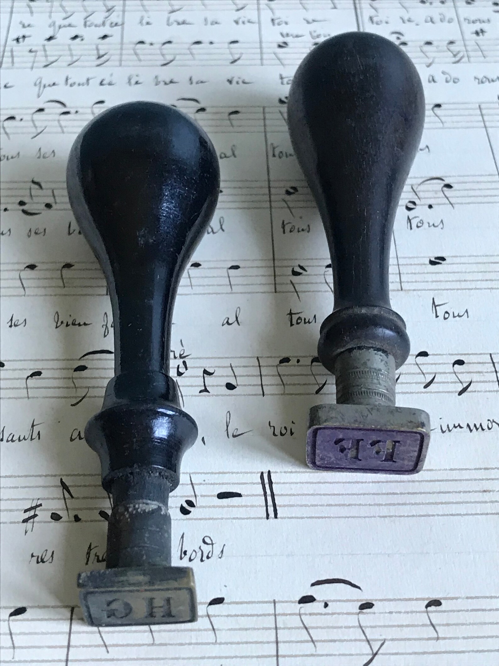 A Vintage French Wax Seal Stamp HG FF | Etsy