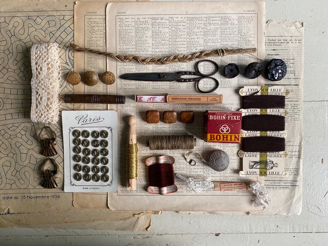 A Vintage French Haberdashery Collection, Sewing Notions - Etsy