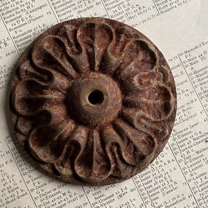 Two Vintage French Metal Roundels, Rusty Roundels, Architectural ...