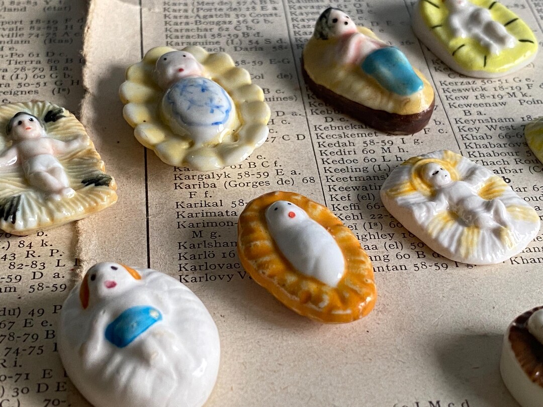 10 Vintage French Feves, Baby Jesus Feves, Galette Des Rois, Nativity ...