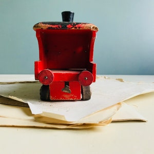 A Vintage French Wooden Toy Train, Red Wooden Train, SNCF Train, Pull ...