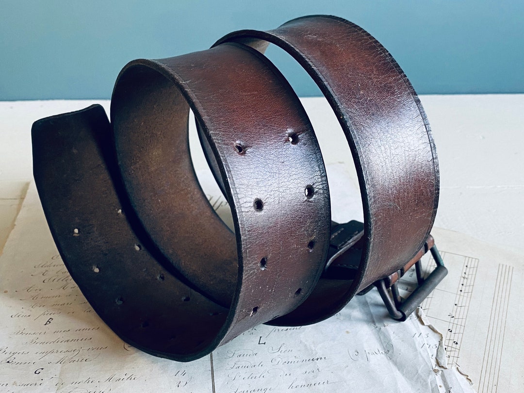 An Antique French Leather Belt, WWI French Soldier's Belt, 1914-18 - Etsy