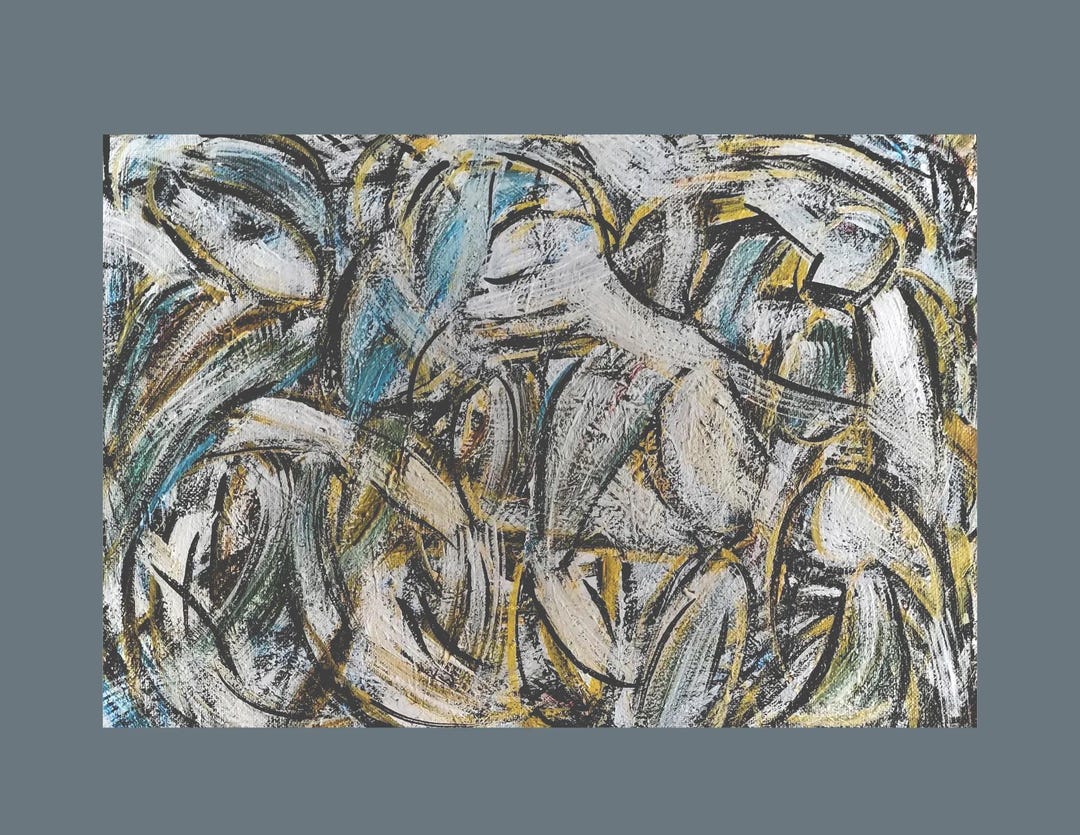 Brotherhood. Siblings. Contemporary Modern Abstract Art Print From the ...