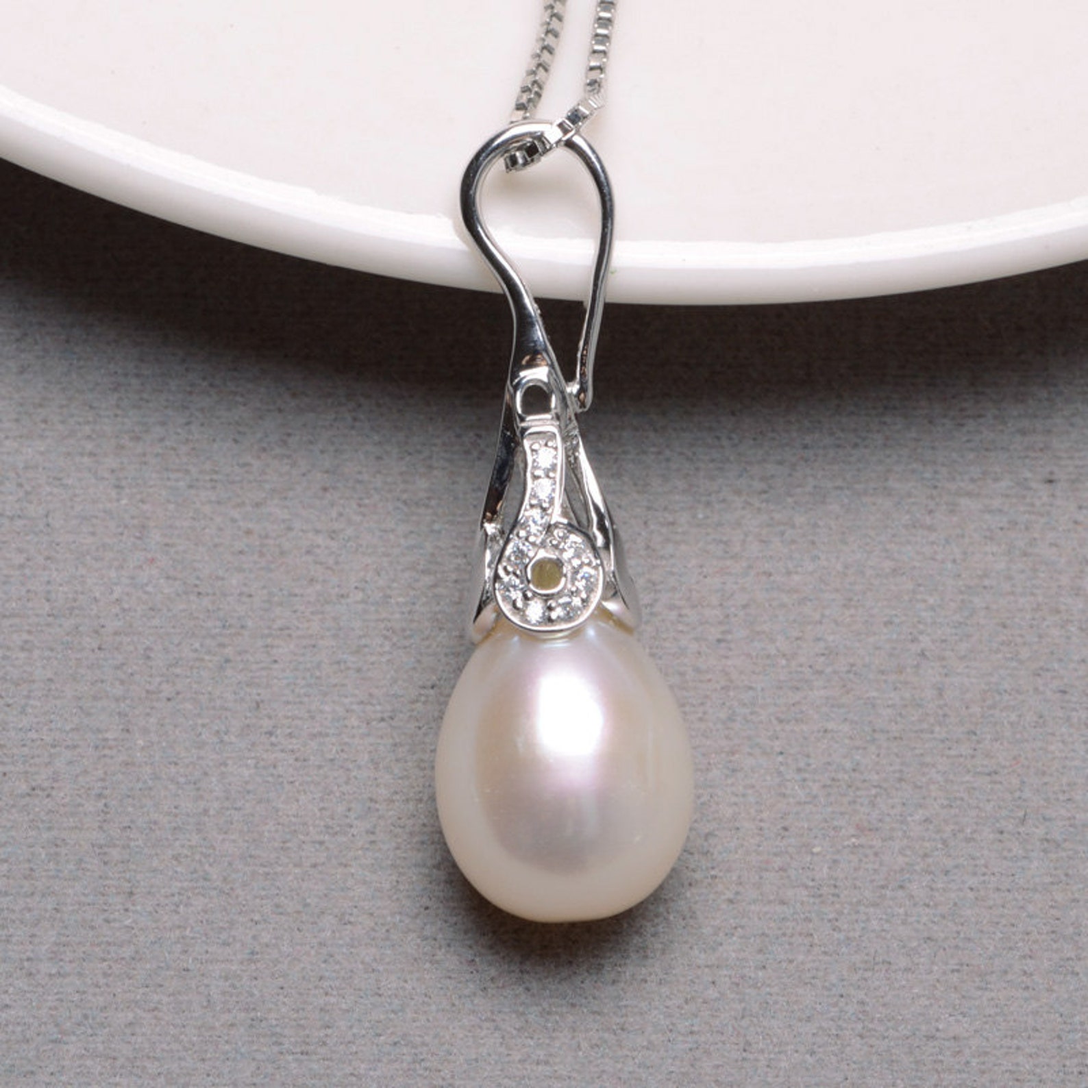 Freshwater Pearl Necklace Jewelry Set Include Pendant and | Etsy