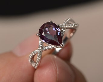 Alexandrite Ring June Birthstone Marquise Cut Gemstone Color - Etsy