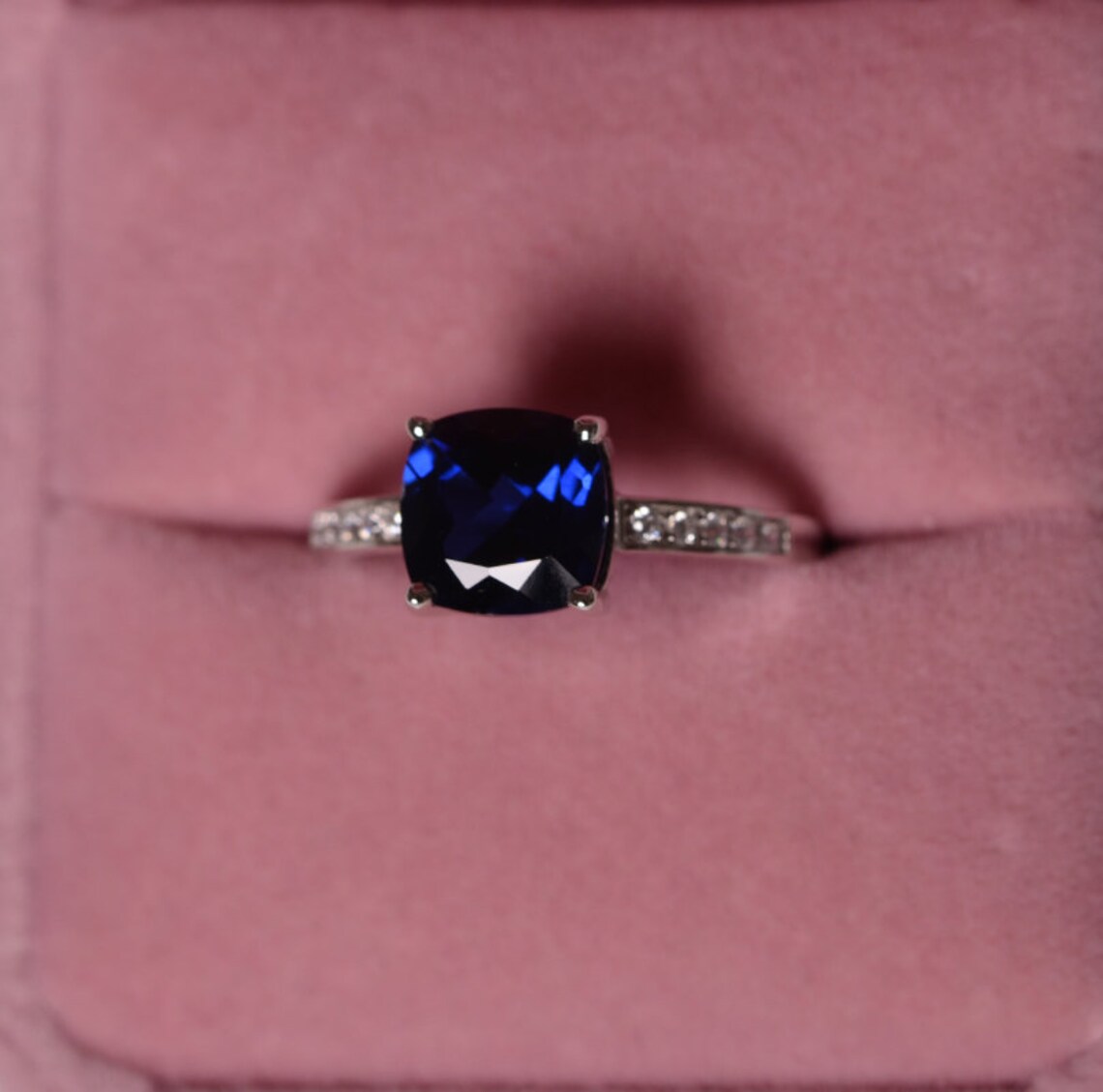 Lab Sapphire Ring September Birthstone Blue Gemstone Ring - Etsy