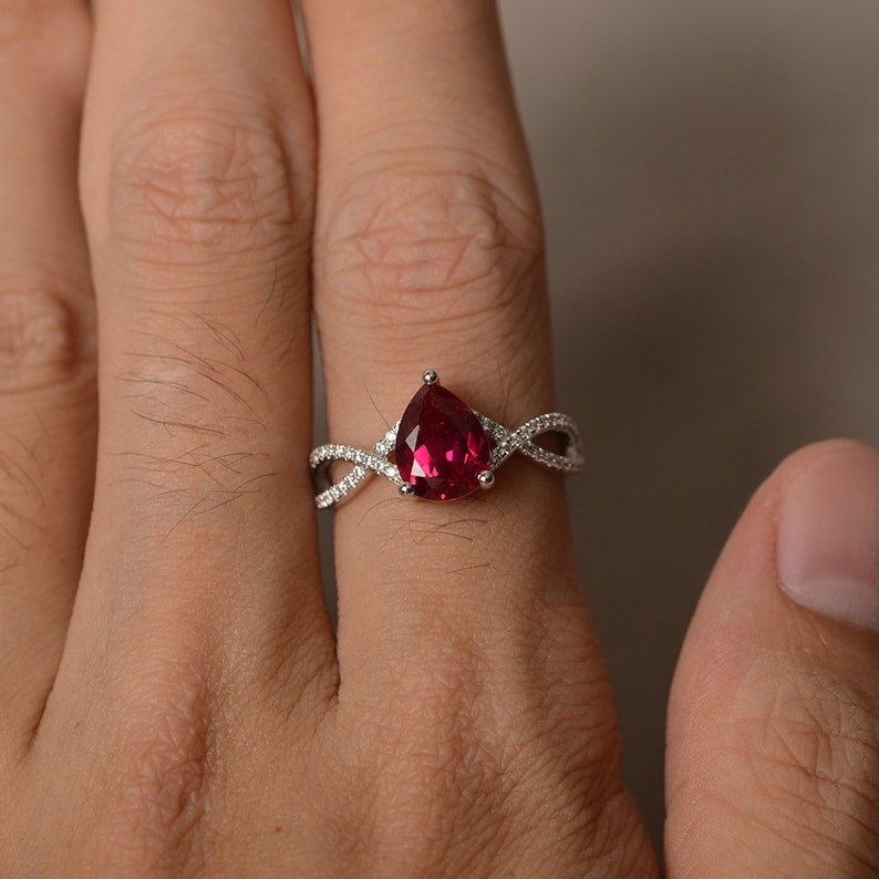 Anniversary Ring Ruby Ring July Birthstone Ring Red Gemstone - Etsy