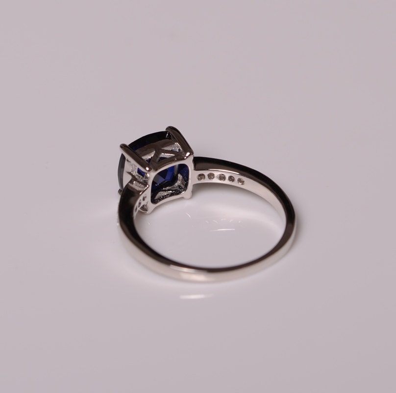 Lab Sapphire Ring September Birthstone Blue Gemstone Ring - Etsy