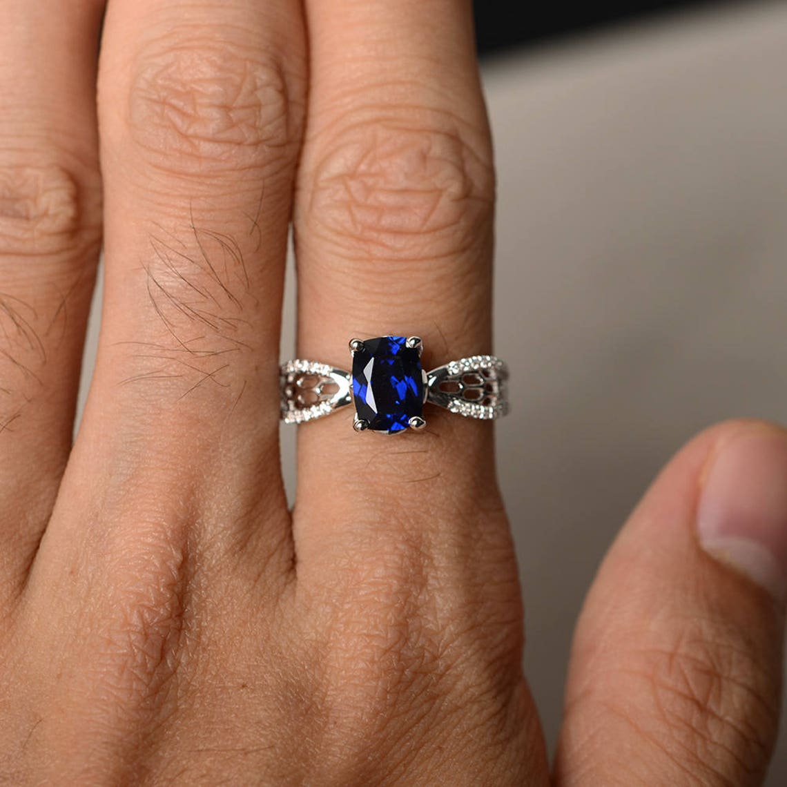Unique Engagement Rings Blue Sapphire Rings September - Etsy