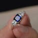 Promise Rings Princess Cut Sapphire Silver Rings Sterling - Etsy