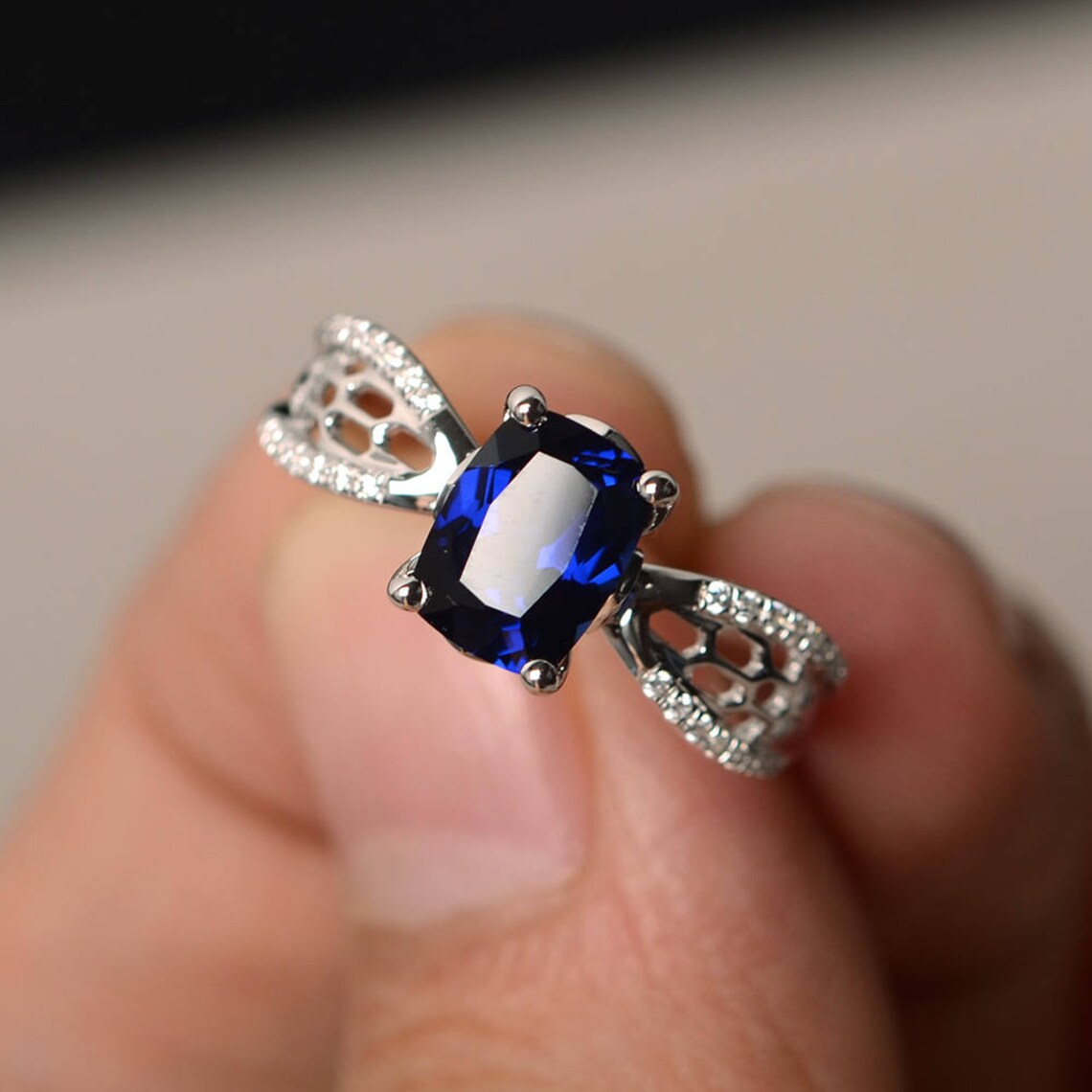 Unique Engagement Rings Blue Sapphire Rings September - Etsy