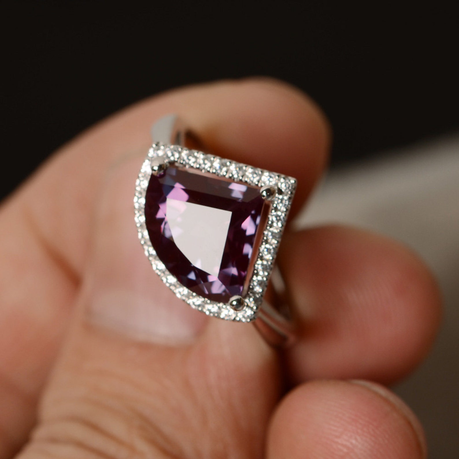 Lab Alexandrite Ring Gemstone Ring Unique Ring | Etsy