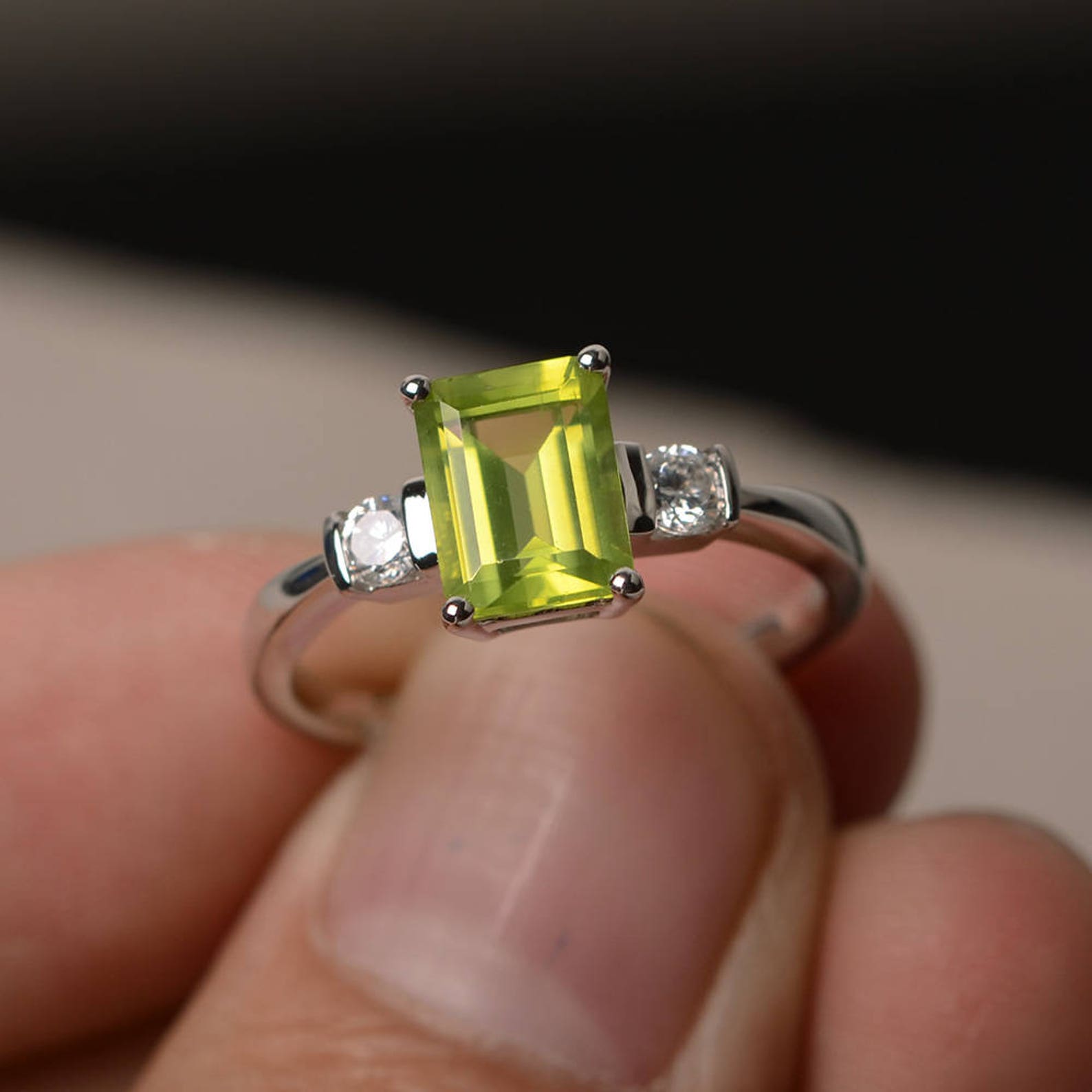 Natural Peridot Ring Promise Ring August Birthstone Ring | Etsy
