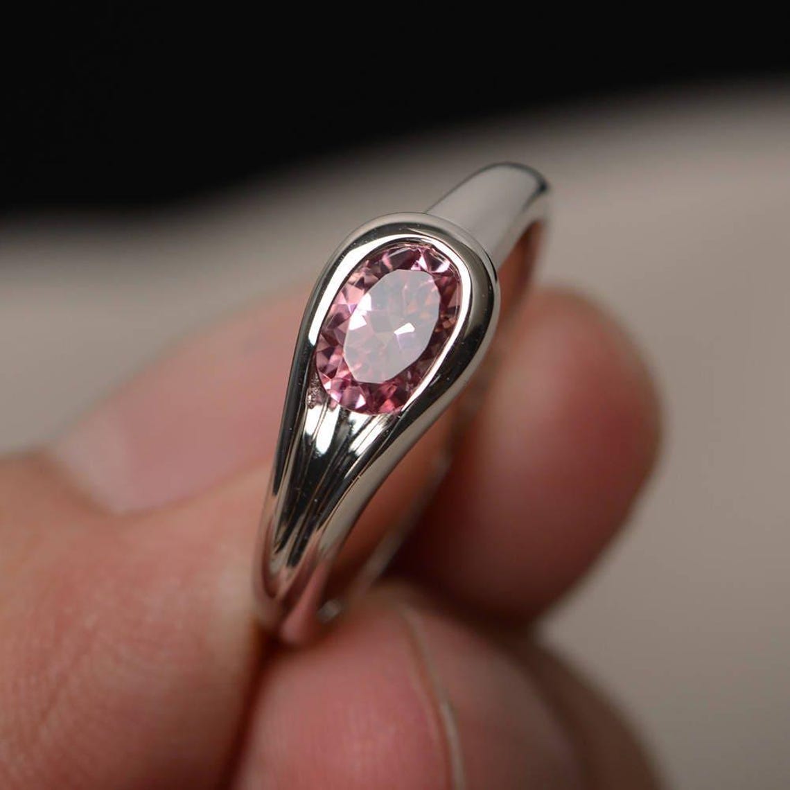 Natural Pink Tourmaline Ring Engagement Ring October Birthstone ...