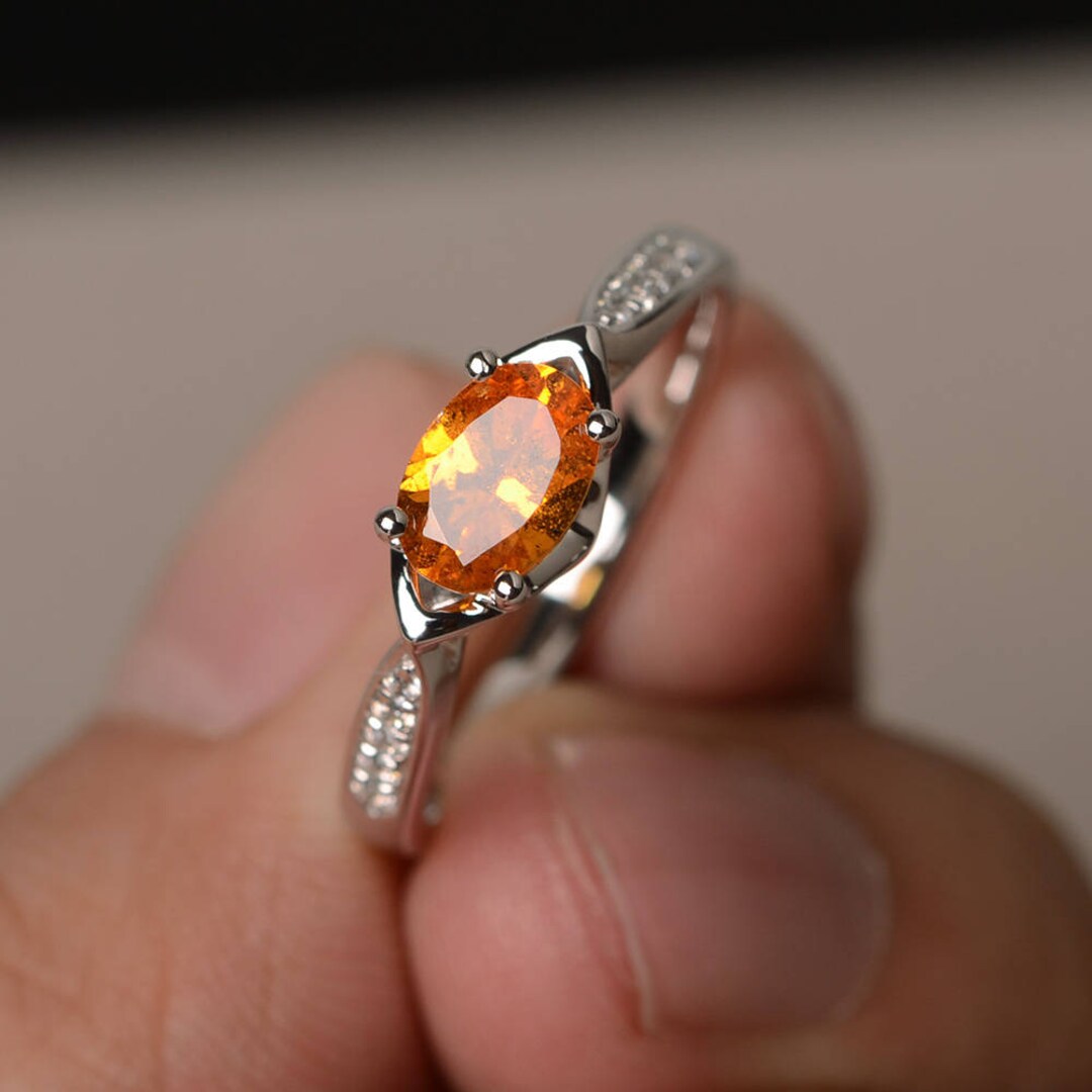 Natural Spessartite Garnet Ring Natural Fanta Ring Orange Garnet Ring ...