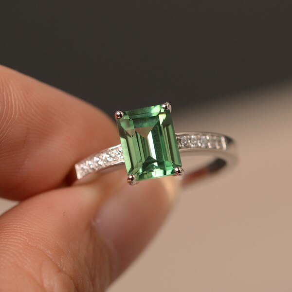 Green Sapphire Ring - Etsy