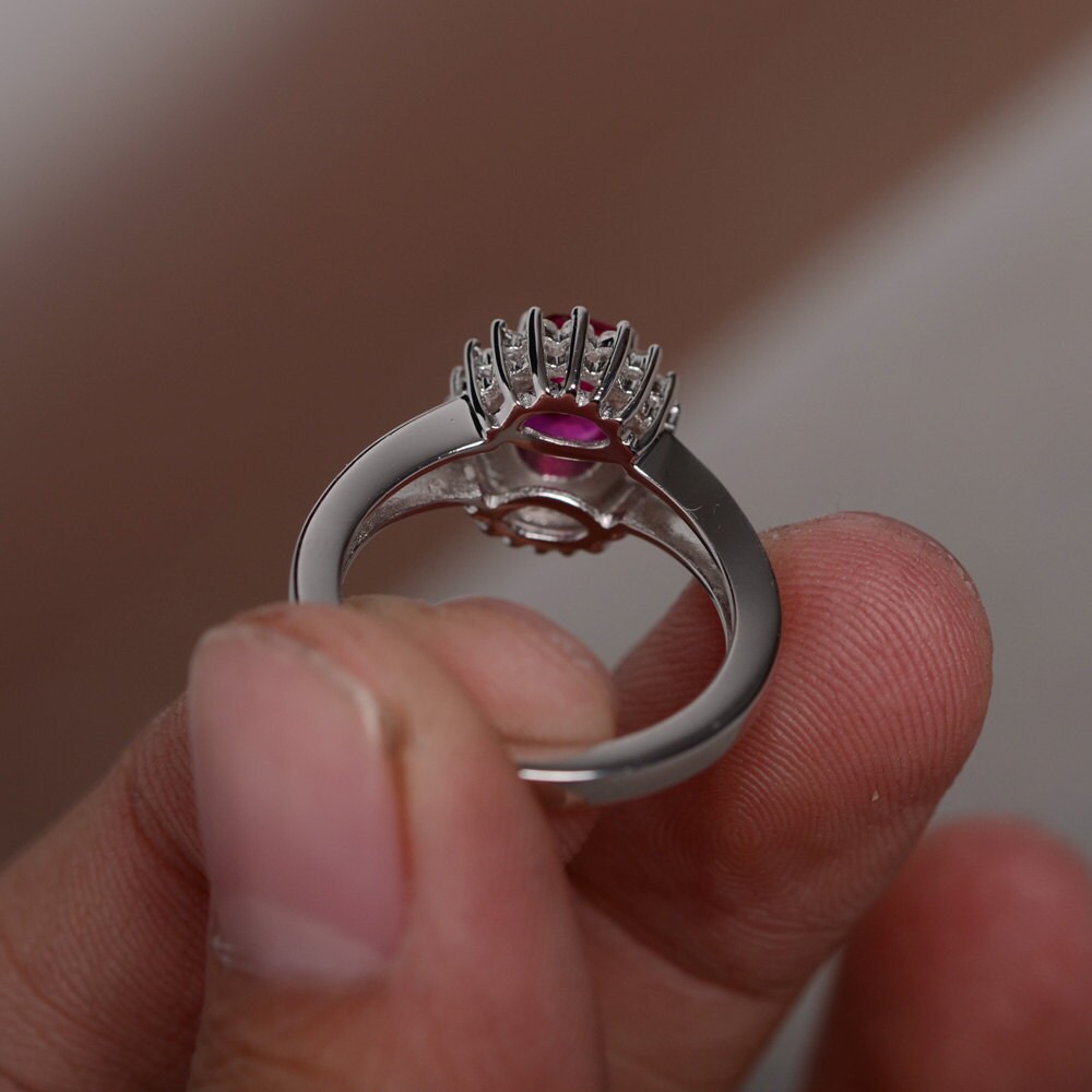 Red Ruby Ring Gemstone Sterling Silver Fine Ring Promise Ring - Etsy UK