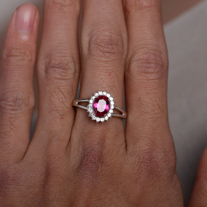 Red Ruby Ring Gemstone Sterling Silver Fine Ring Promise Ring - Etsy UK
