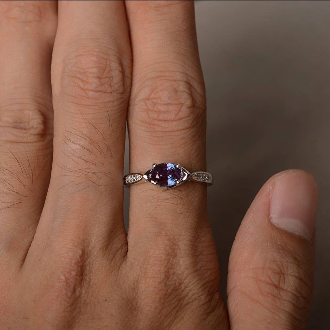 Alexandrite Ring Wedding Ring June Birthstone Ring Color | Etsy