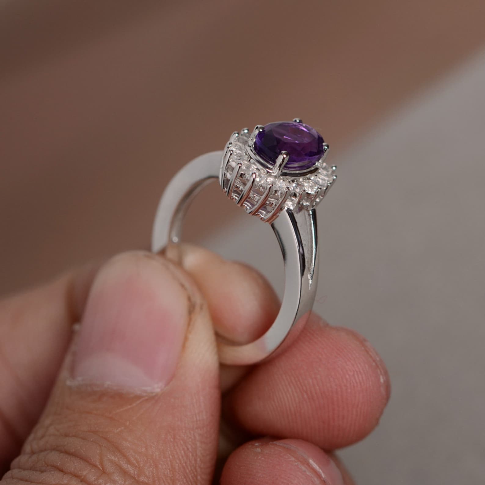 Natural South Africa Amethyst Ring Sterling Silver Ring - Etsy