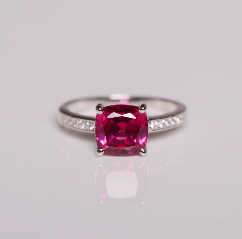 Gemstone Ruby Ring for Women Sterling Silver Ring - Etsy