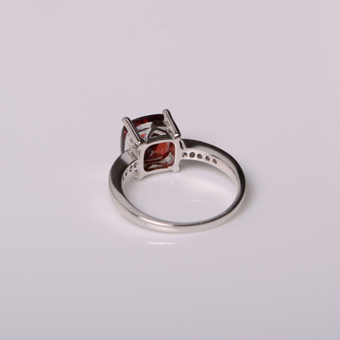 Natural Garnet Ring Gemstone Ring Sterling Silver Ring - Etsy